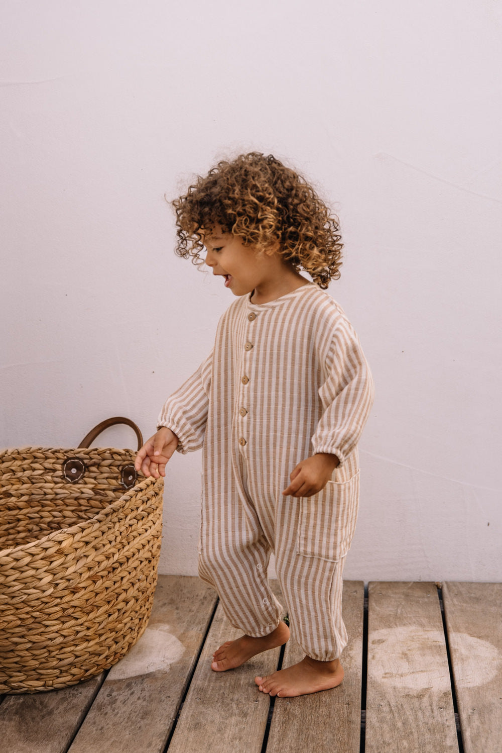 Combinaison Bébé en Coton Bio - Studio Bohème - Big Papi avec Rayures ...