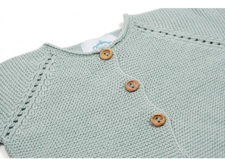 Tenue de Naissance en Coton Bio Menthe Vert Pâle – Pépites